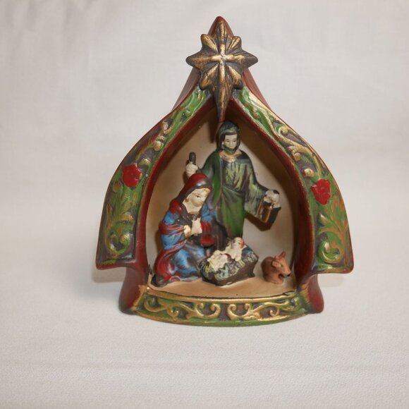 Holiday | Handpainted Ceramic Nativity Scene With Holy Family Figurine ...